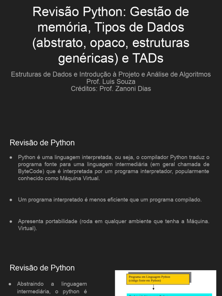 Aula 01 - Revisão de Gestão de Memória, Tipos de Dados (Abstrato, Opaco, Estruturas Genéricas ...