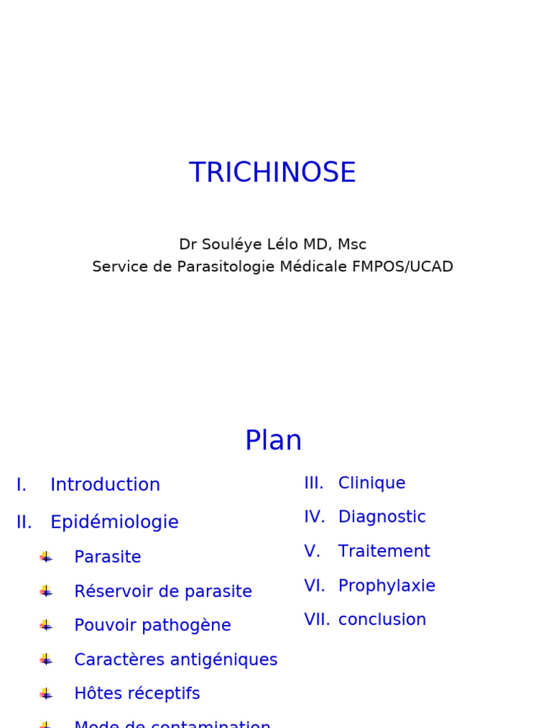 Trichinose | PDF | Spécialités médicales