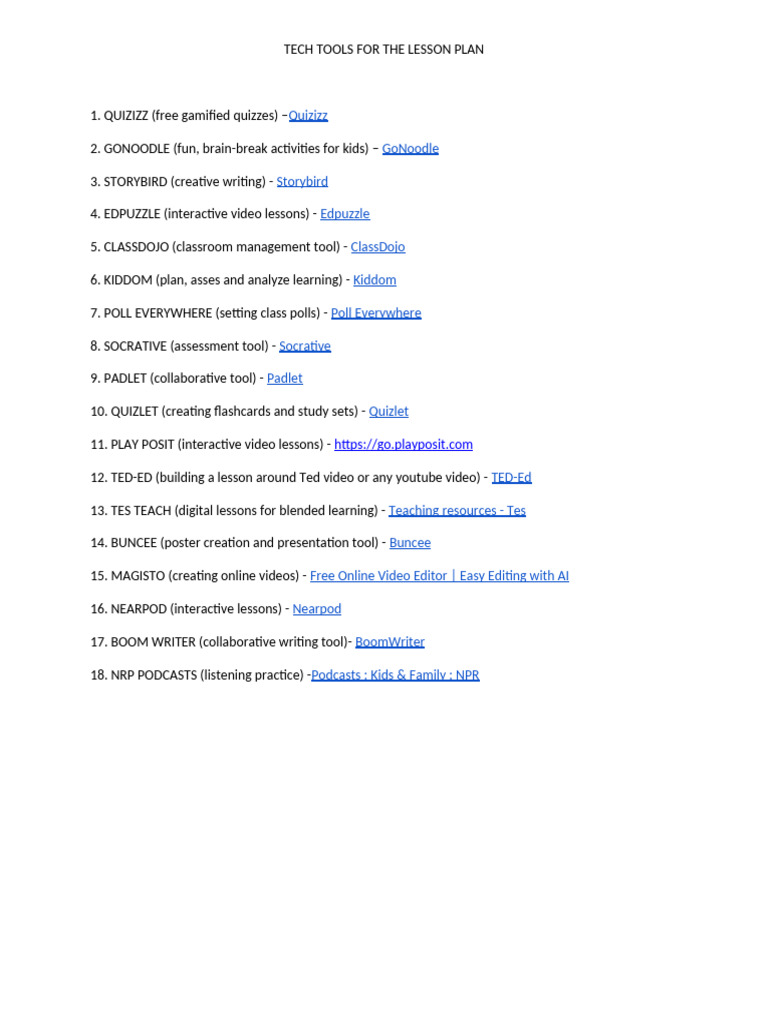 Essential Tech Tools for Lesson Planning | PDF