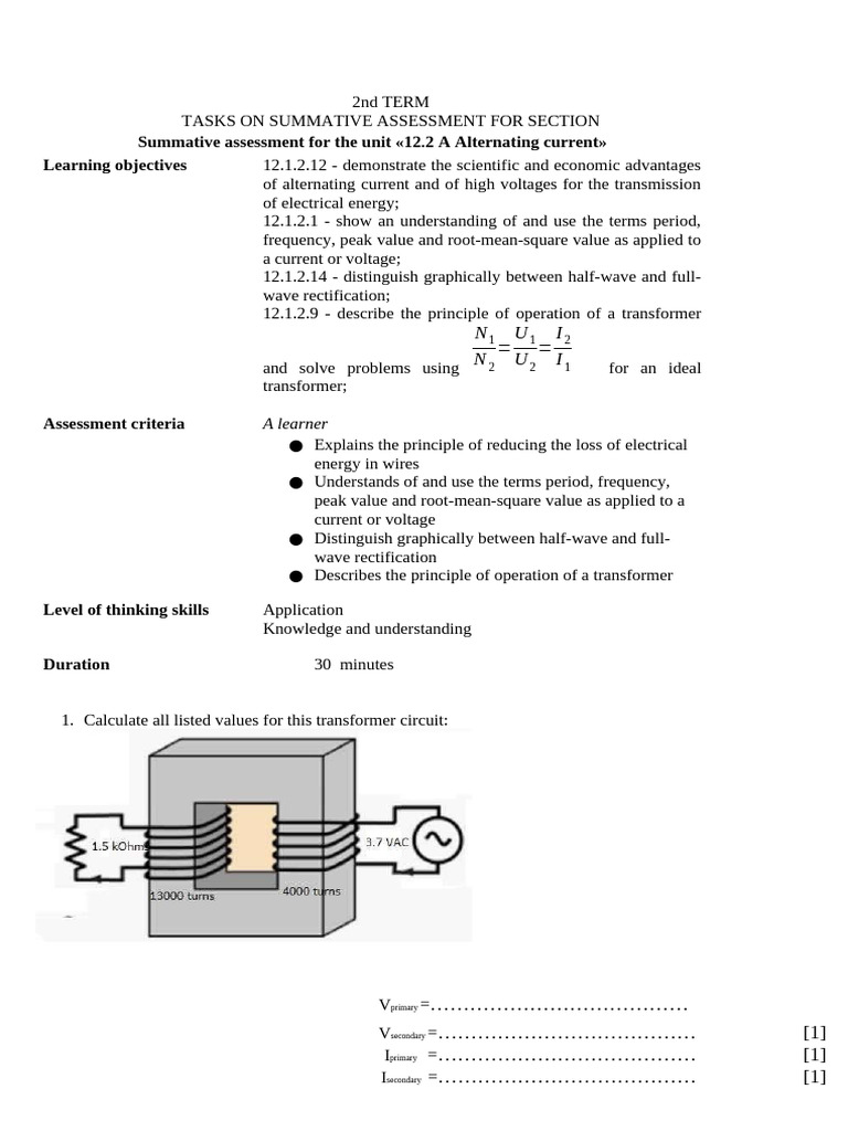 Problem Solving SAU Format | PDF | Rectifier | Alternating Current