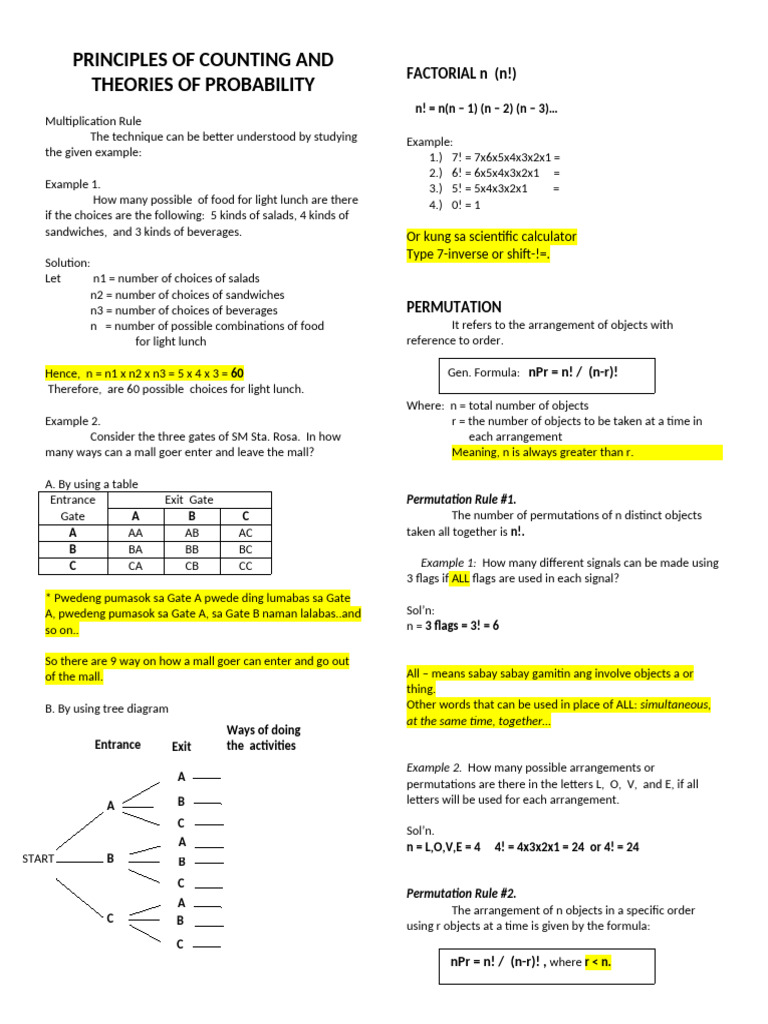Counting Principles and Probability Basics | PDF | Mathematics