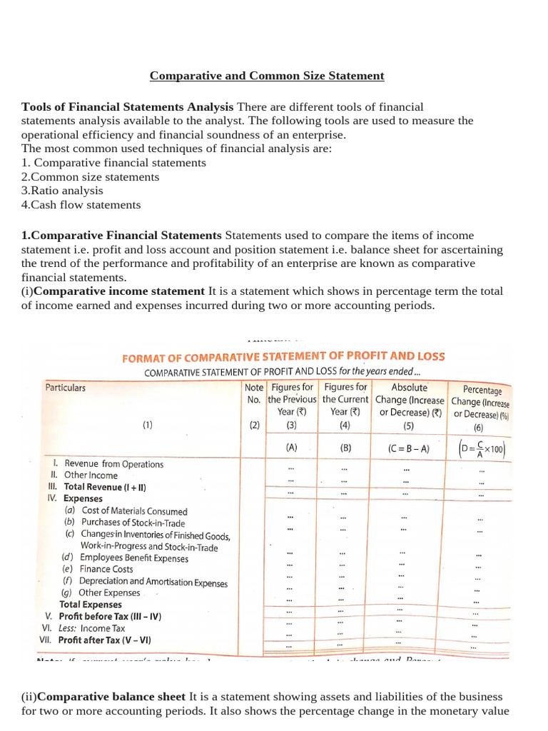 Comparative and Common Size Statement Notes-24 | PDF
