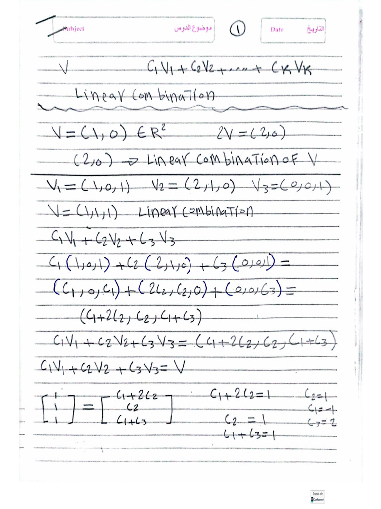 Linear Combination | PDF