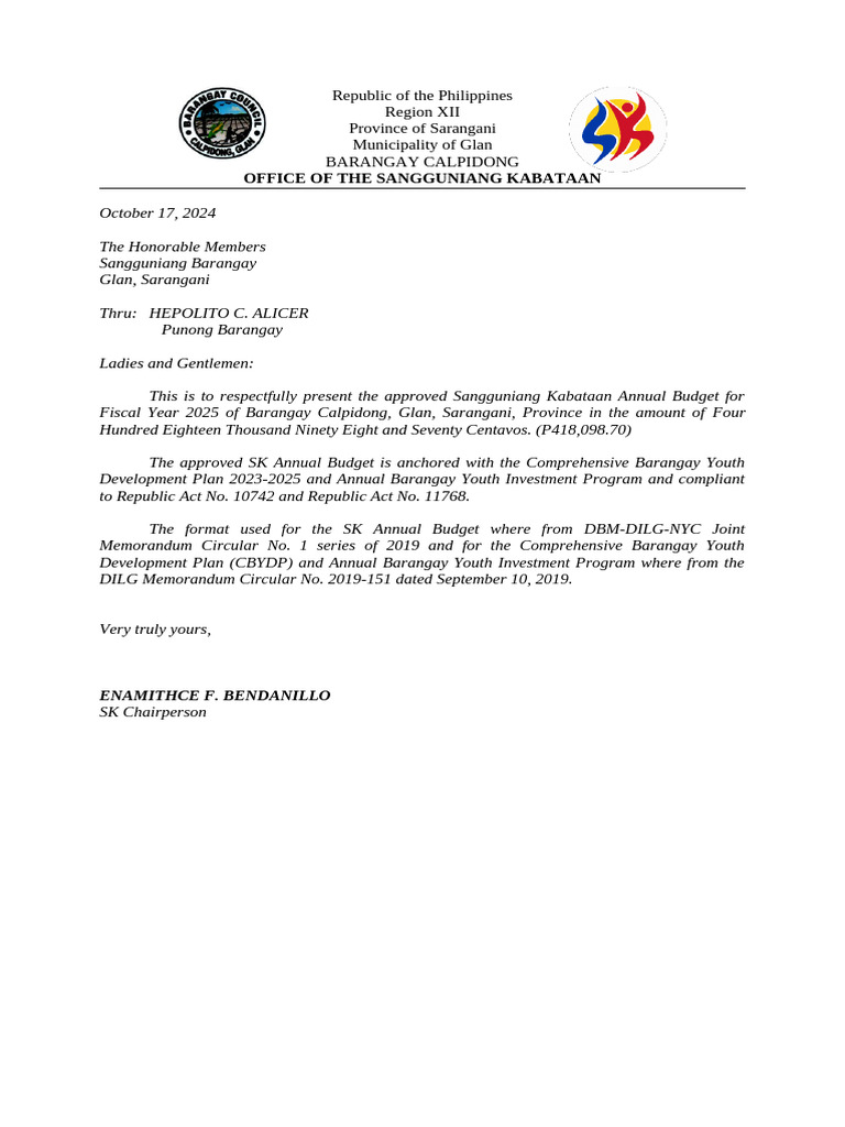 2.-Letter-to-Punong-Barangay | PDF