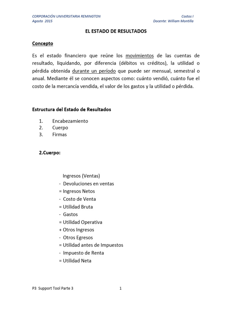 P3 Material de Apoyo COSTOS HISTÓRICOS | PDF | Margen bruto | Porcentaje