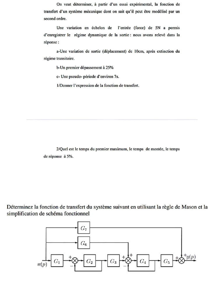 Controle Continu Automatique 2022-2023 | PDF