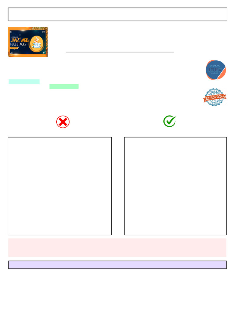 Formacao Java Web Full-stack e Spring Boot Rest API Ementa | PDF | SQL | Informática