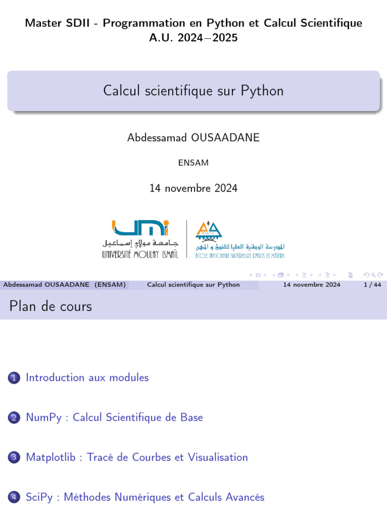 Programmation Python pour le Calcul Scientifique | PDF | Optimisation ...