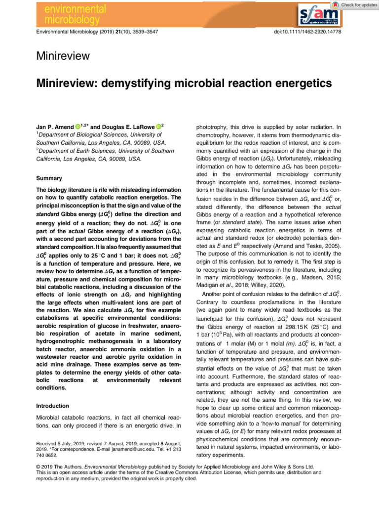 Environmental Microbiology - 2019 - Amend - Minireview Demystifying ...