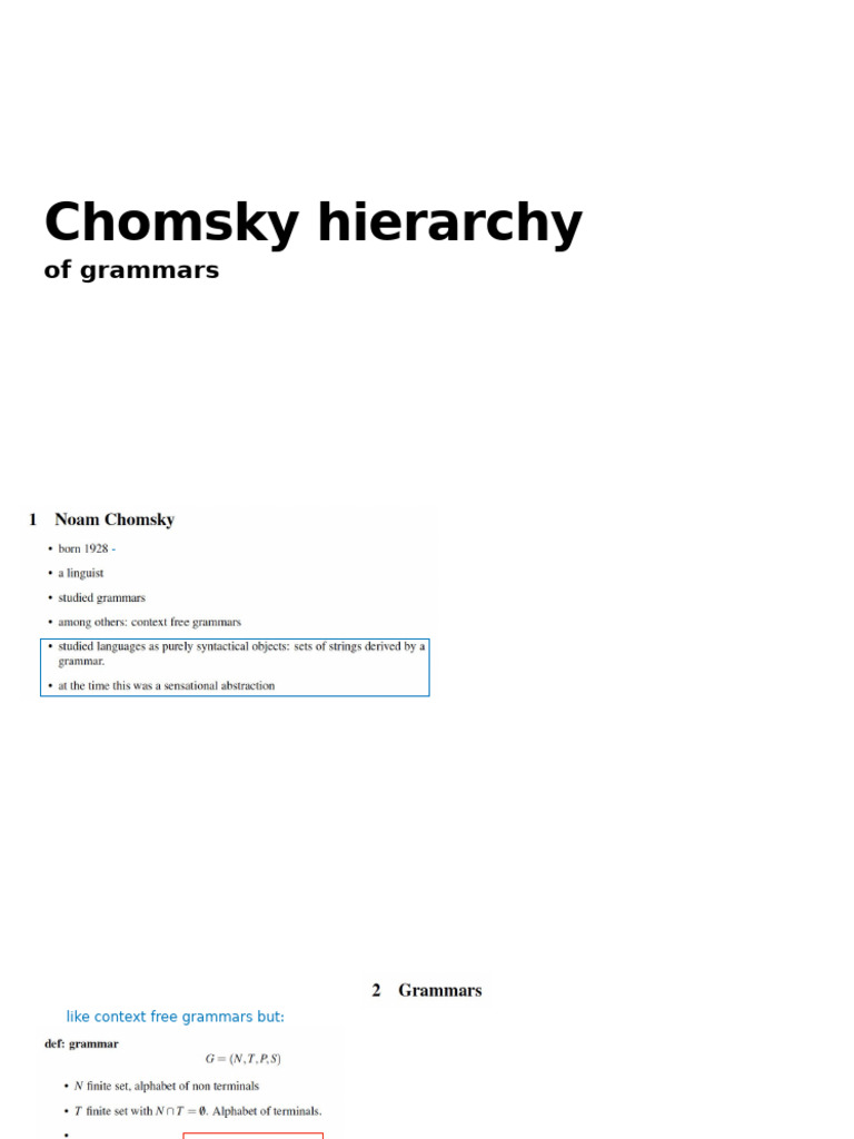 TCS 4 Chomsky Hierarchy P | PDF