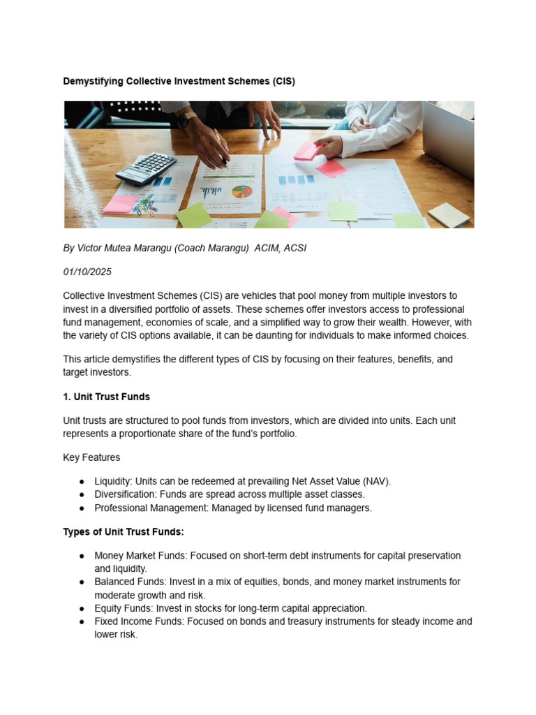Understanding Collective Investment Schemes | PDF | Investment Fund ...