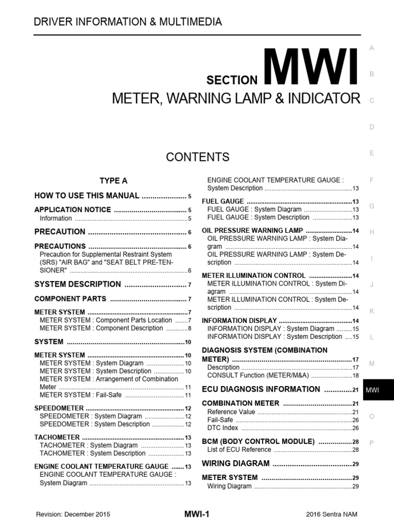 MWI Sentra. | PDF | Airbag | Switch