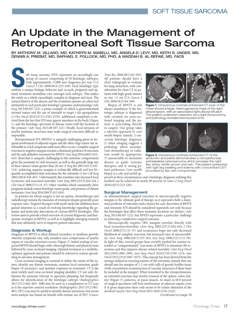 An Update in The Management of Retroperitoneal.6 | PDF | Sarcoma | Biopsy