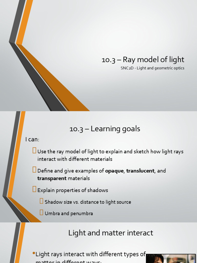 Ray Model of Light and Shadows Explained | PDF