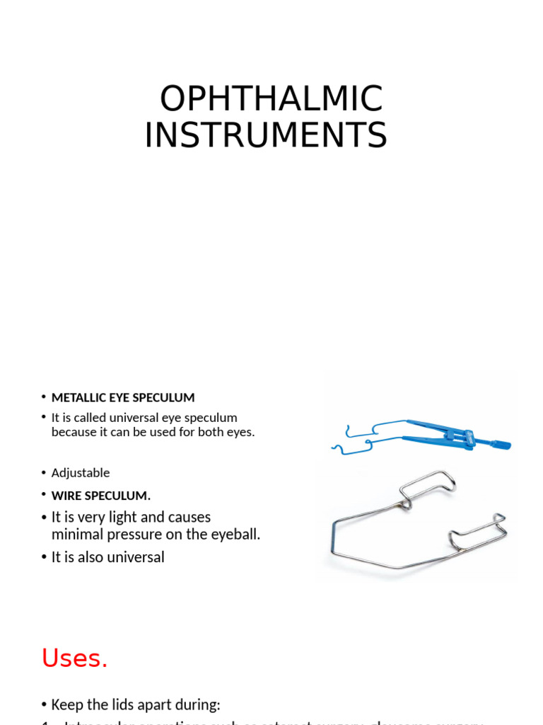 Op Documents - Ophthalmic Instruments | PDF | Ophthalmology | Human Eye