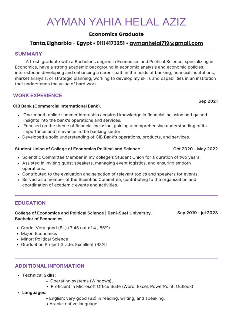 My CV (Ayman) | PDF | Cognition | Learning