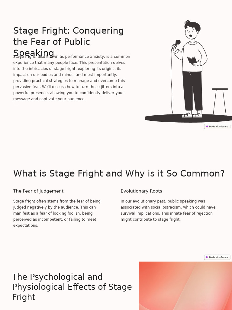 Overcoming Stage Fright Strategies | PDF | Fear | Emotions