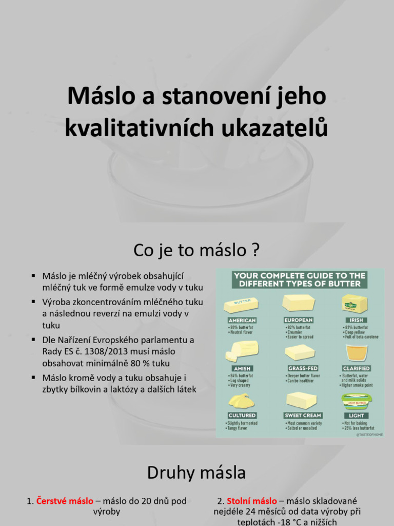 5. Máslo a jeho kvalitativní ukazatele | PDF