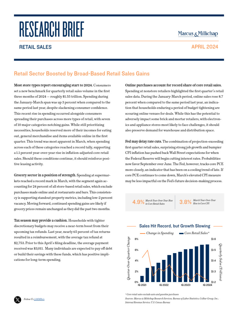 24 - 04 Retail Sales Research Brief | PDF | Retail | Consumer Price Index