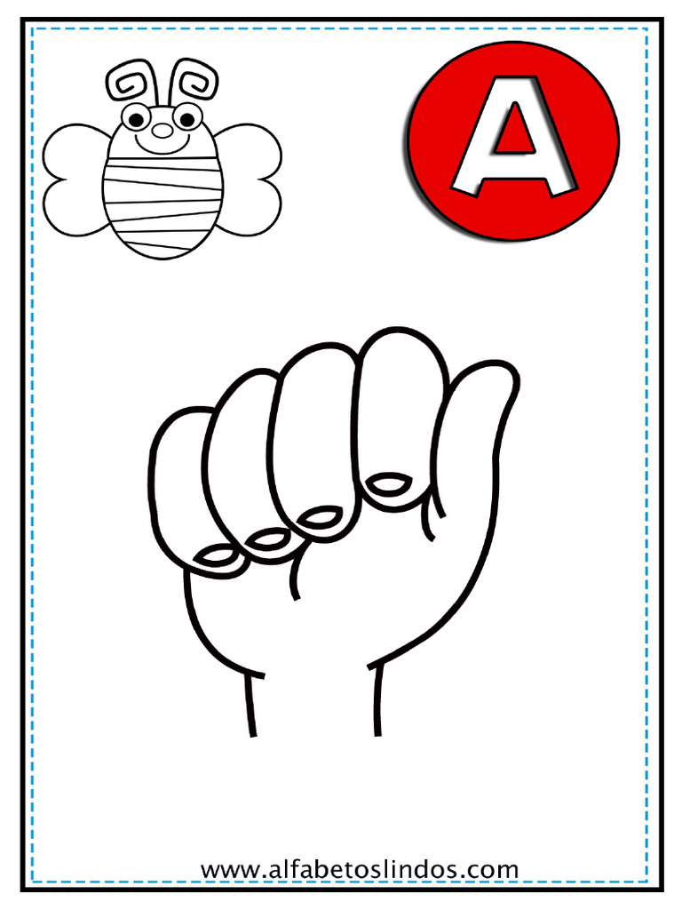 Alfabeto Na Libras para Colorir PDF | PDF