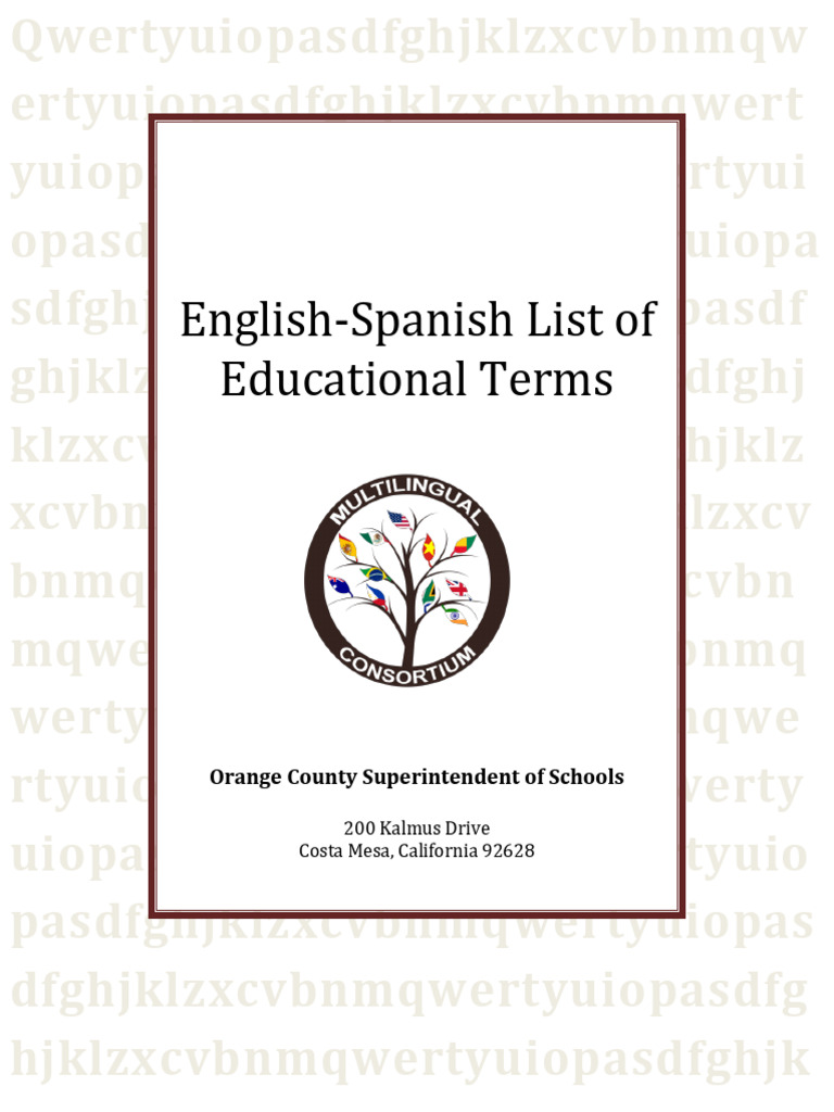 Lista de Términos Educativos Bilingües | PDF
