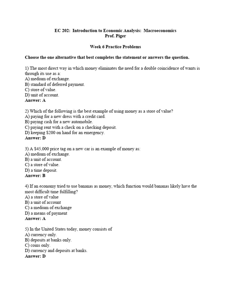 Macroeconomics Practice Problems | PDF | Interest | Interest Rates