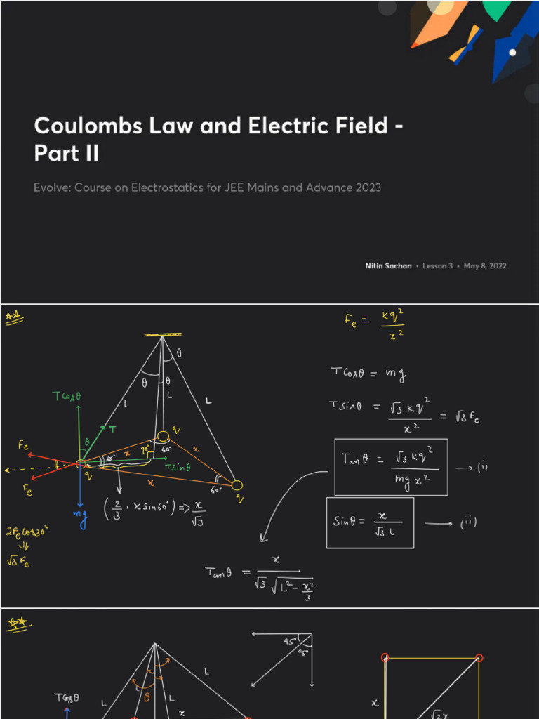 Coulombs Law and Electric Field Part II With Anno | PDF