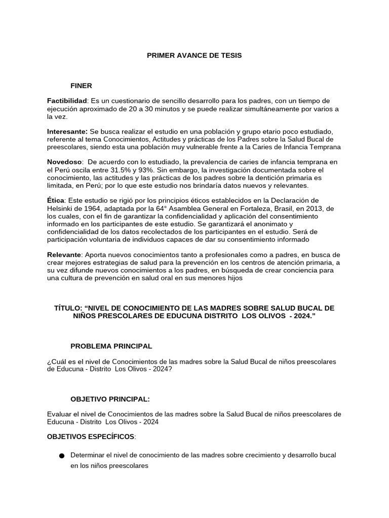 Finer 1er Avance | PDF | Educación de la primera infancia | Conocimiento