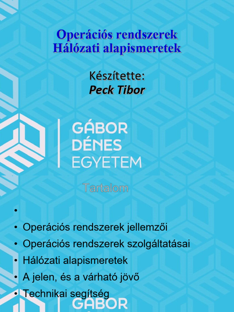 1 01 Operacios Rendszerek Halozati Alapok Elmelet | PDF