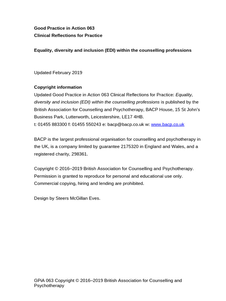 Good Practice in Action 063 | PDF | Psychotherapy