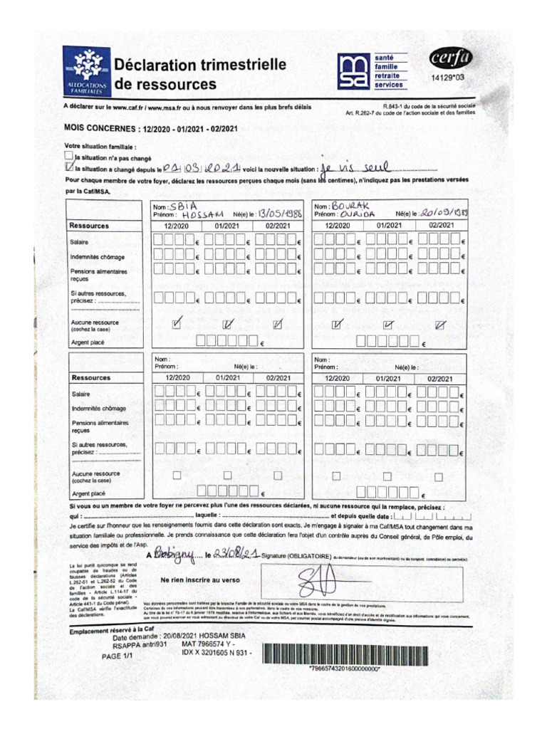 Déclaration Trimestrielle | PDF