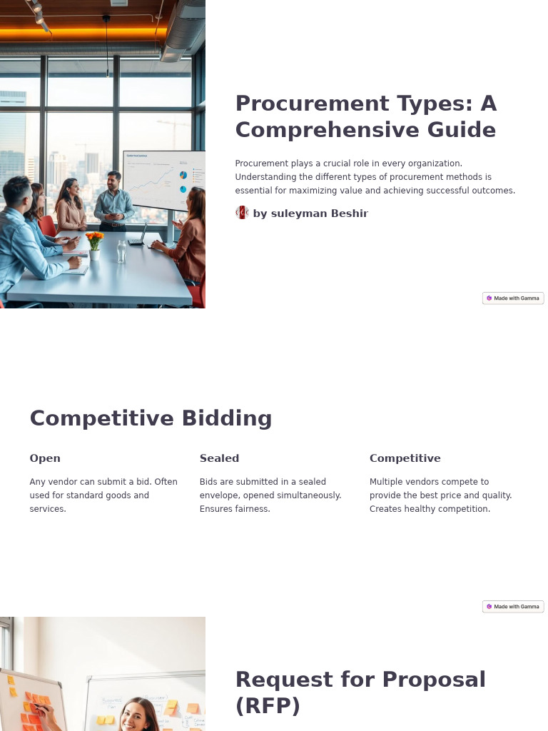 Procurement Types a Comprehensive Guide | PDF | Procurement | Request ...