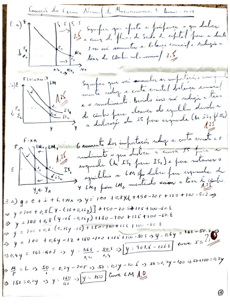 Correcção de Exame Normal de Macroeconomia 3 Diurno 2021 | PDF