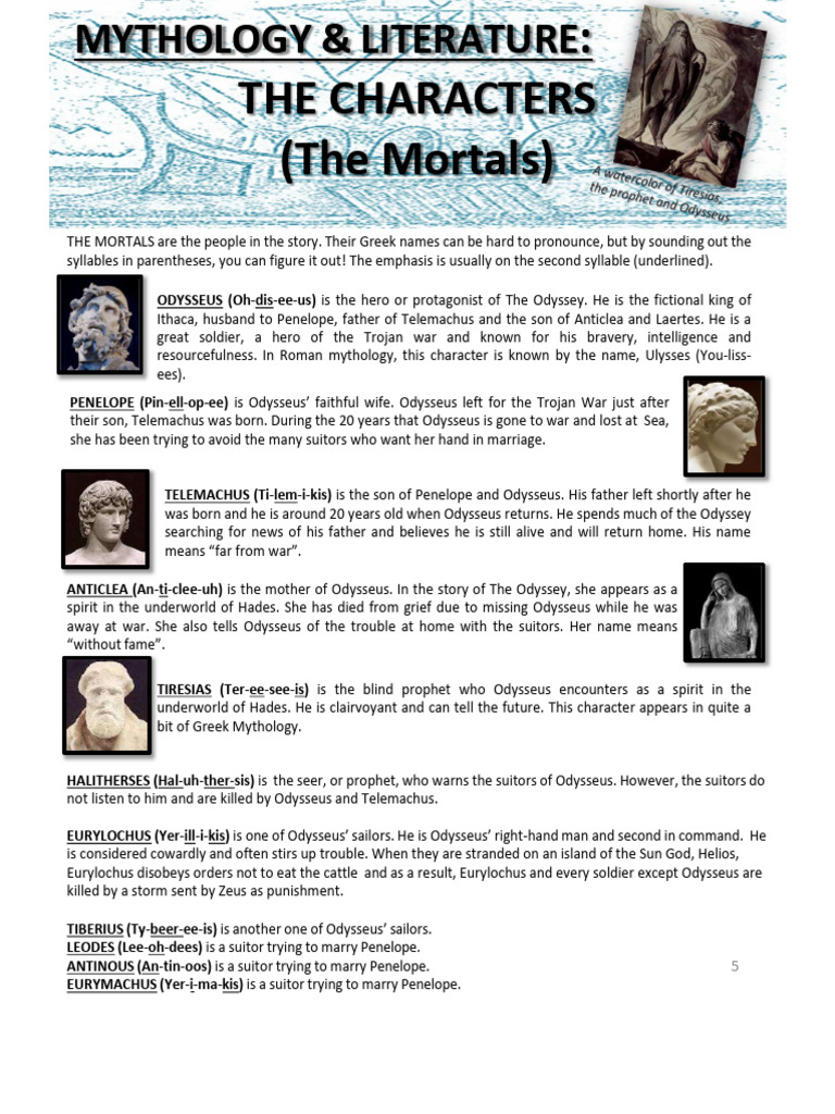 Odyssey-Characters | PDF | Odysseus | Odyssey