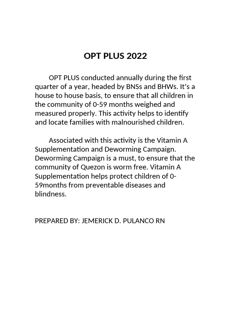 Opt Plus 2022 | PDF
