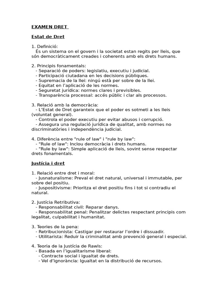 EXAMEN DRET 1a Aval. | PDF