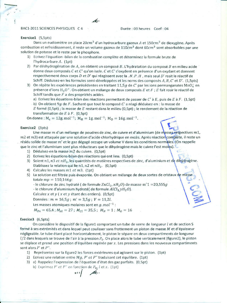 Proba C Phys 2011 | PDF