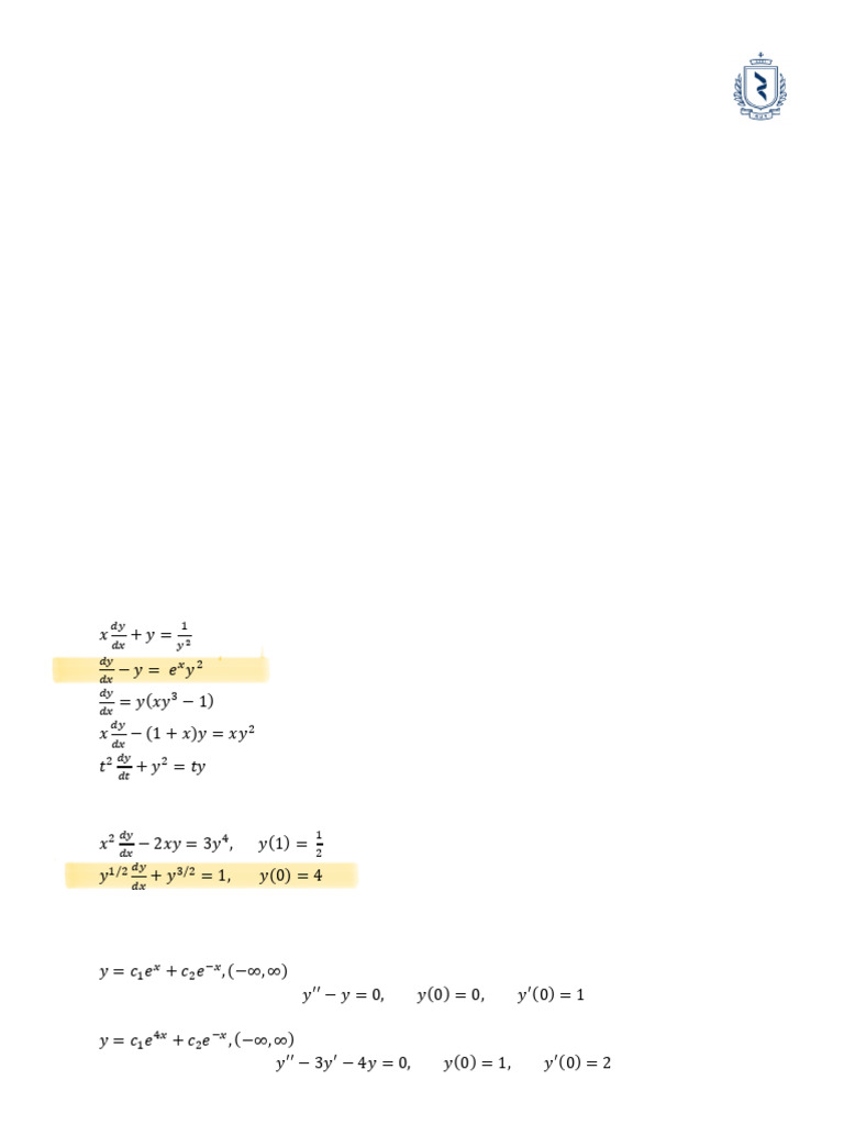 Taller Edo T C GRUPO1 | PDF | Ecuaciones | Ecuaciones diferenciales