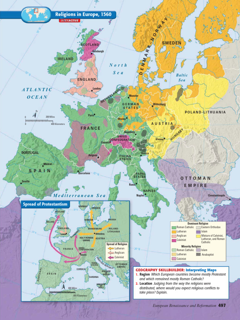 Map of Europe and Religion in 1560 | PDF | Protestantism | Lutheranism