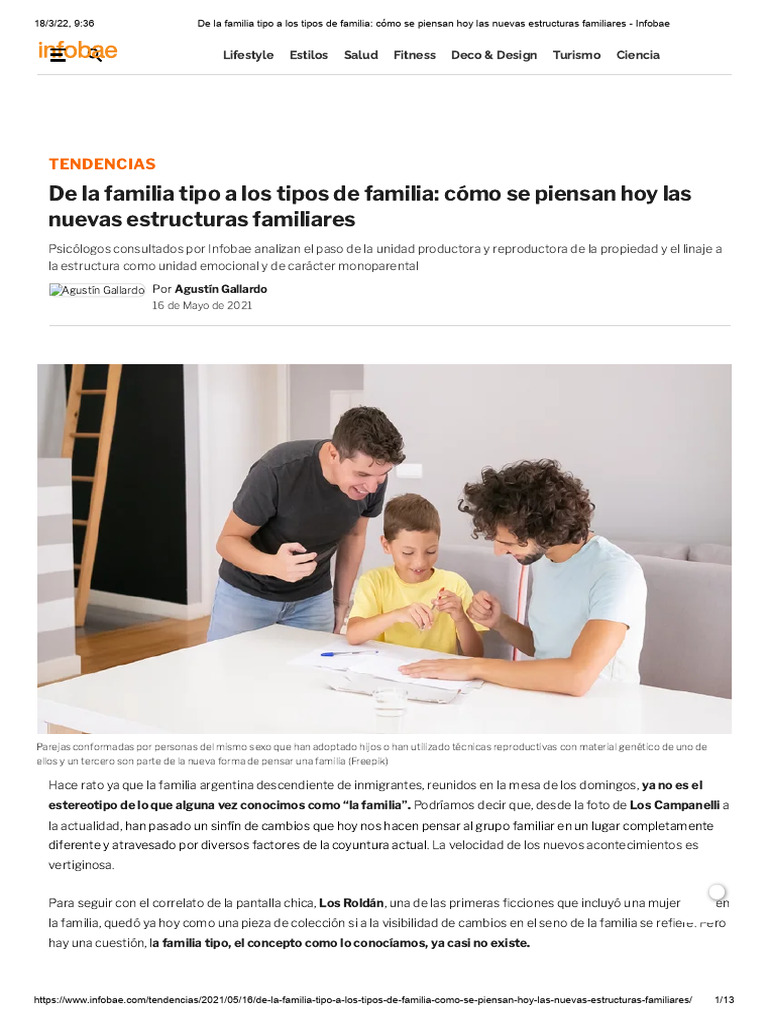 De La Familia Tipo A Los Tipos de Familia - Cómo Se Piensan Hoy Las ...