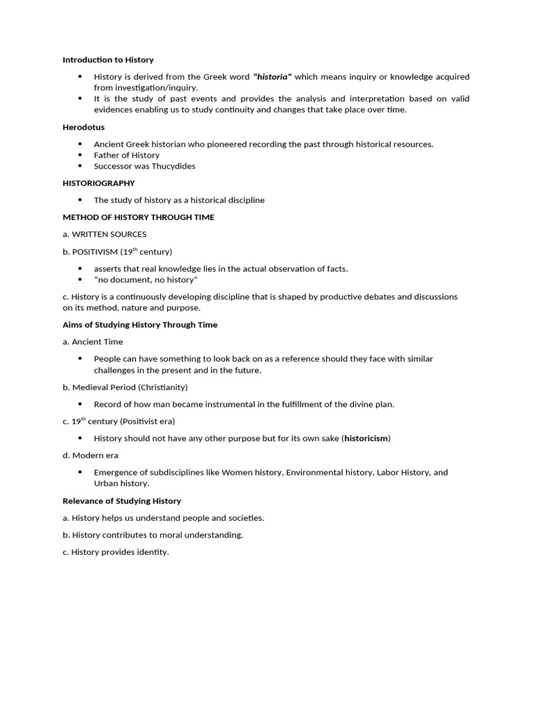Introduction to History | PDF | Primary Sources | Historian