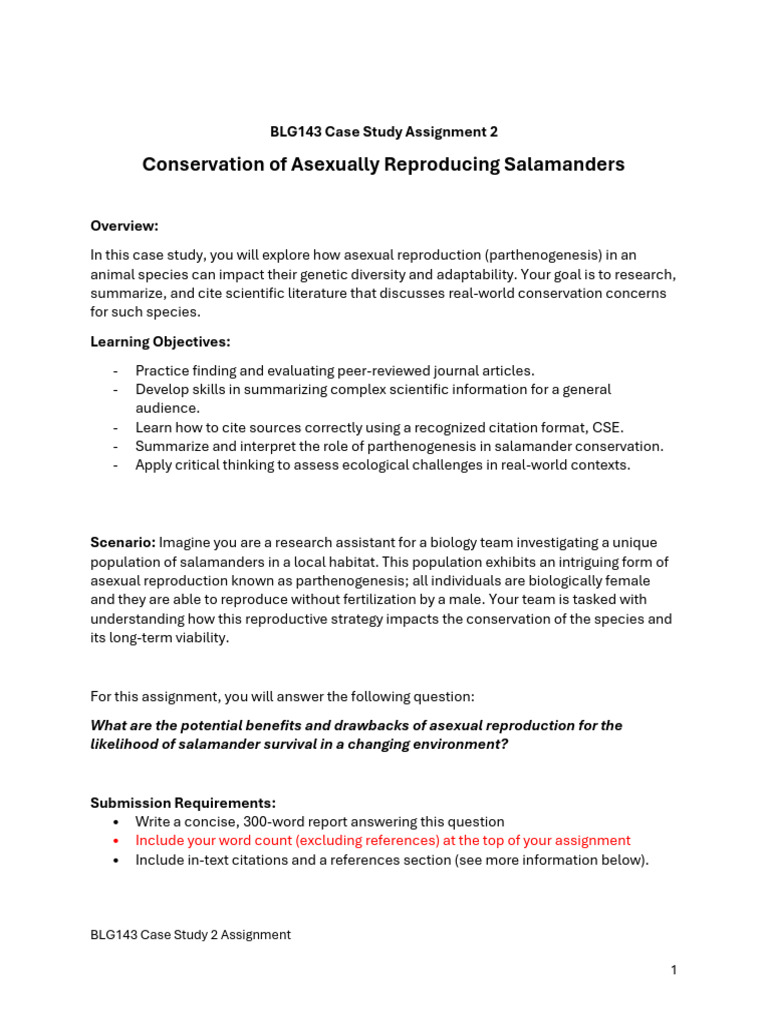 Case Study 2 Instructions | PDF | Reproduction | Citation