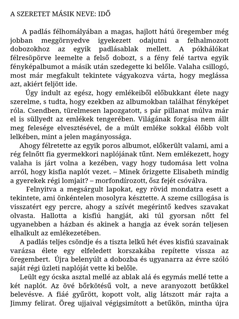 A Szeretet Másik Neve Idő | PDF