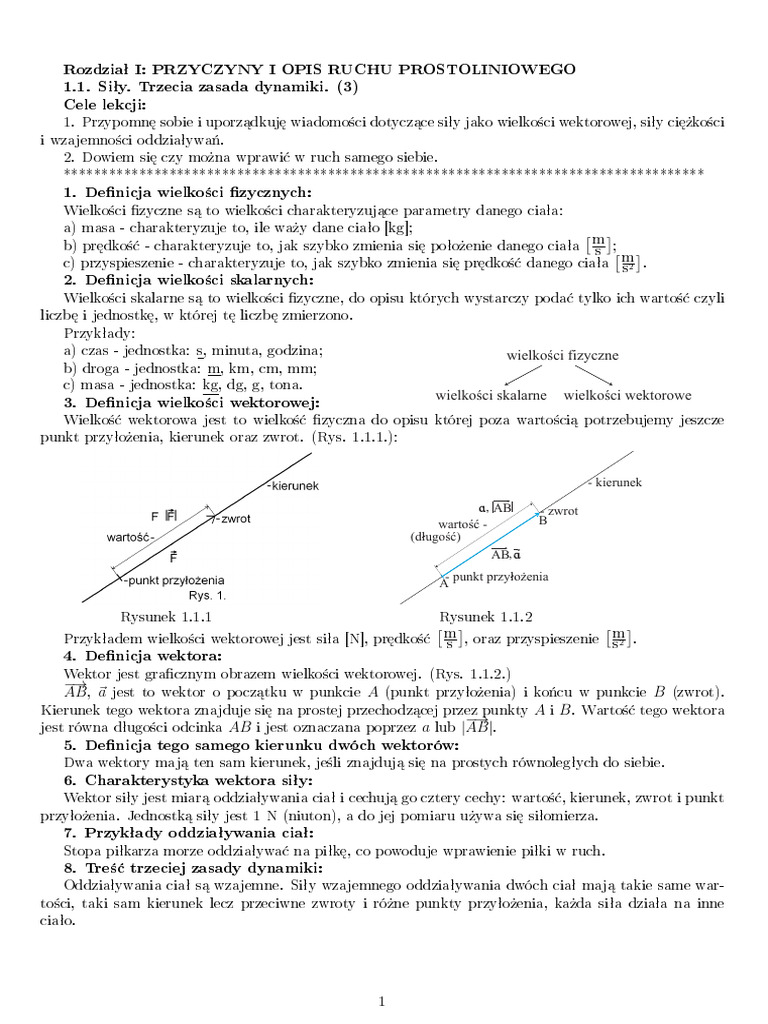 Odkryc Fizyke 01 Przyczyny I Opis Ruchu Prostoliniowego | PDF