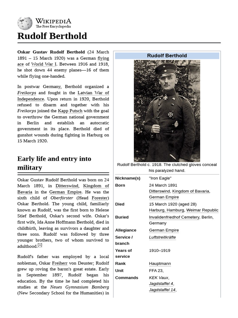 Rudolf_Berthold | PDF | Military Aviation