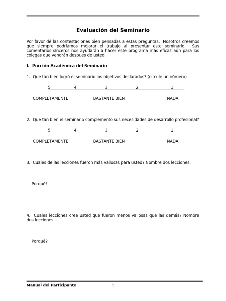 Evaluation Spanish | PDF