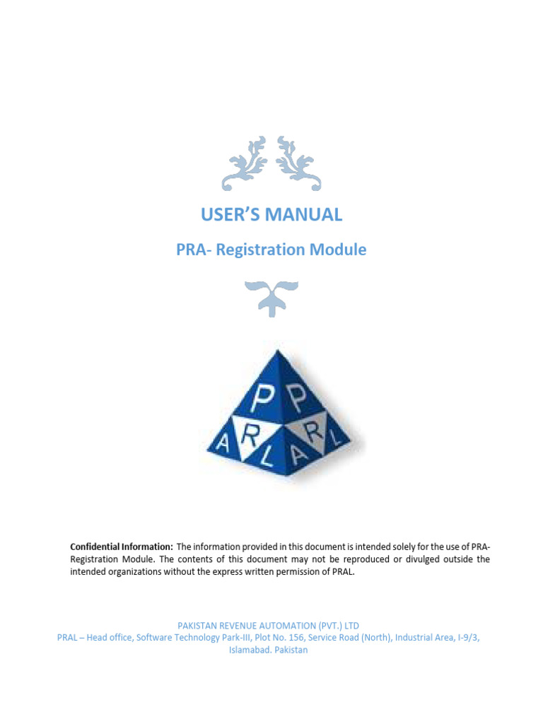 PRA-Taxpayers-End-Registration-User-Manual-V0.1 | PDF | Software ...