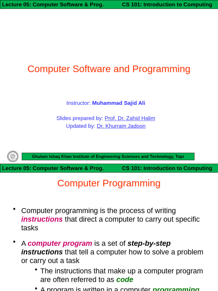ITC Lect 05 (Computer Software and Programming Languages) - REVISED | PDF | Mobile App ...