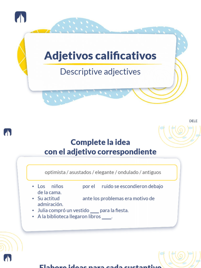 14. Práctica. Adjetivos calificativos.pptx | PDF