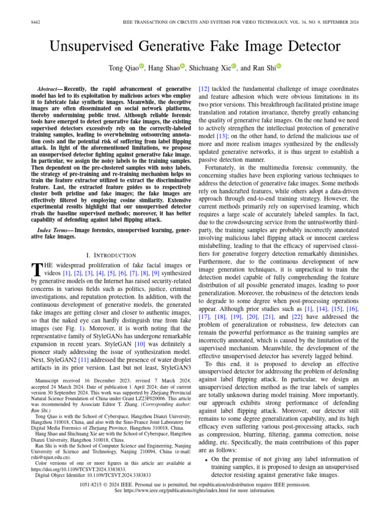 Unsupervised Detector for Fake Images | PDF | Cluster Analysis ...